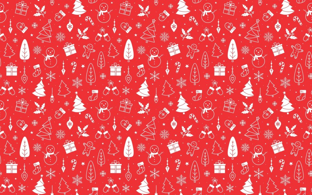 Christmas,Seamless,Pattern,On,The,Red,Background,,Christmas,Wrapping ...
